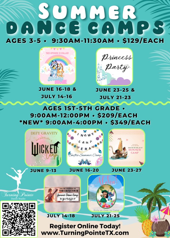 Summer Dance Programs in Flower Mound, TX | Turning Pointe Dance Studio | Tap, Jazz, Hip Hop ...